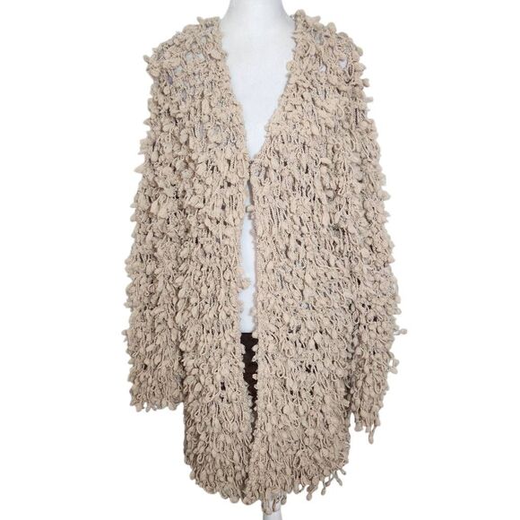 Aaron & Amber | Sweaters | Aaron Amber Tan Shaggy Open Weave Long ...